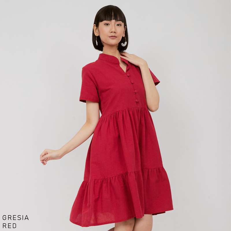 Jual Evercloth Gresia Dress Wanita Terusan Modern Gaun Wanita di Seller Evercloth - Kota ...