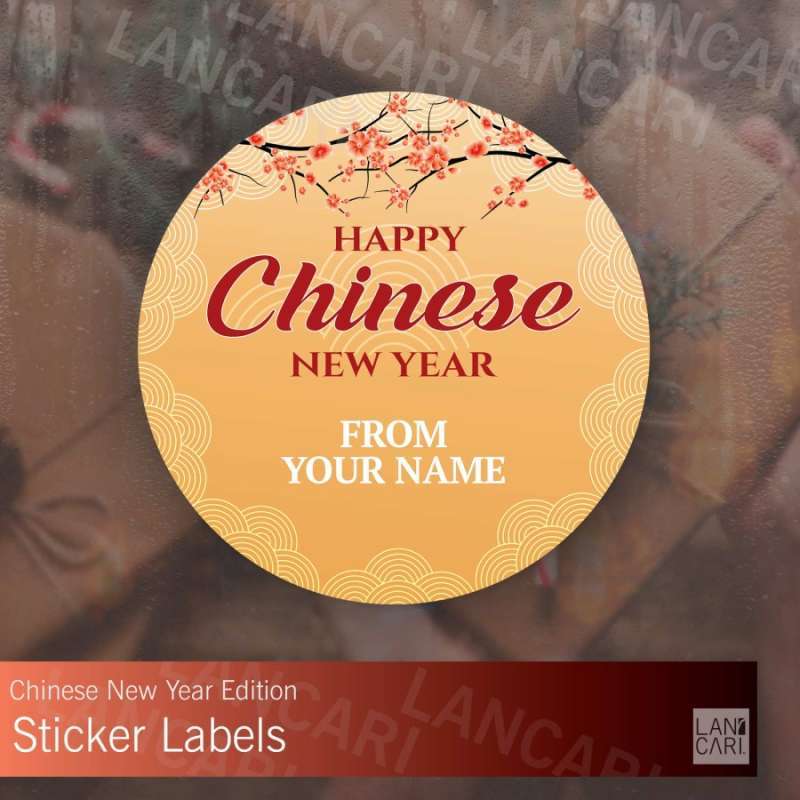 Jual Stiker Label Happy Chinese new year imlek modern Stickers custom ...