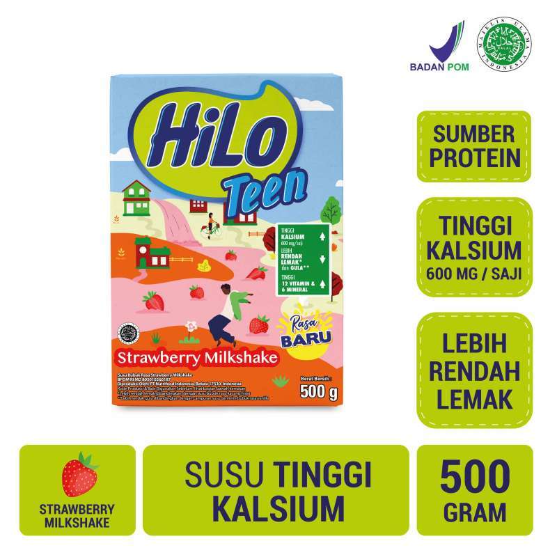 Promo HiLo Teen Strawberry Milkshake 500g - Susu Tinggi Kalsium Lebih ...