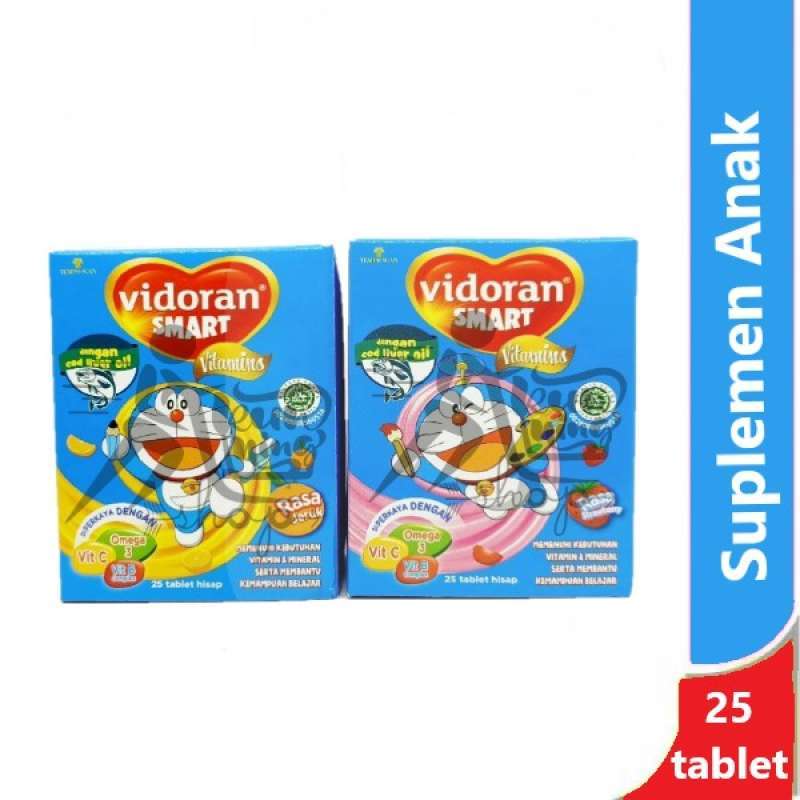 Jual Vidoran Smart Vitamin -- Tablet Hisap Isi 25’s Varian Strawberry ...