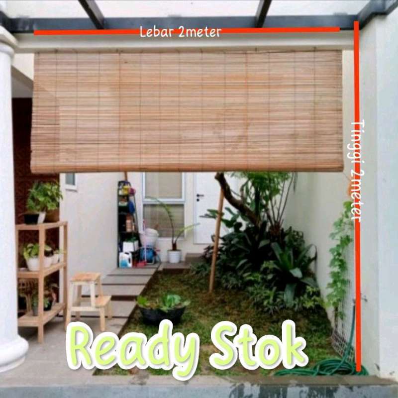 Promo krey bambu sawit outdoor ukuran 2x2m + katrol Diskon 50% di ...