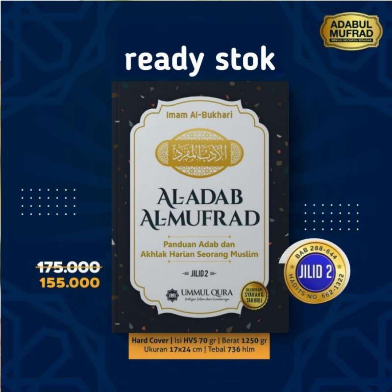 Jual Terjemah Lengkap Kitab Adabul Mufrad Jilid 1 Dan 2 Al Adab Al ...
