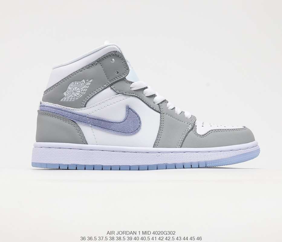 Jual Original NIKE Wmns NIKE AIR JORDAN 1 Mid White Wolf Grey NIKE AIR ...