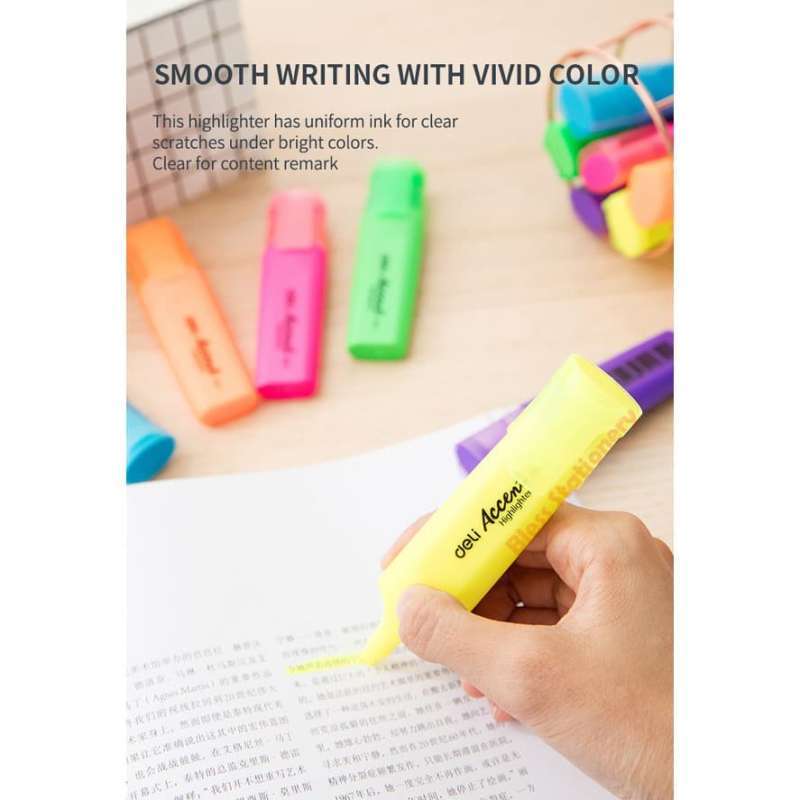Jual Deli Highlighter 1-5mm Stabilo Merk Deli Spidol Penanda Di Seller ...