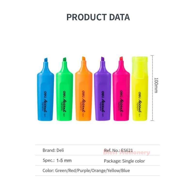 Jual Deli Highlighter 1-5mm Stabilo Merk Deli Spidol Penanda Di Seller ...