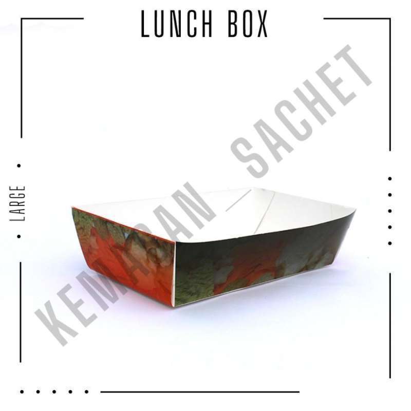 Jual Launch Box/Box Makanan/Dus Makanan Tanpa Tutup Ukuran LARGE di ...