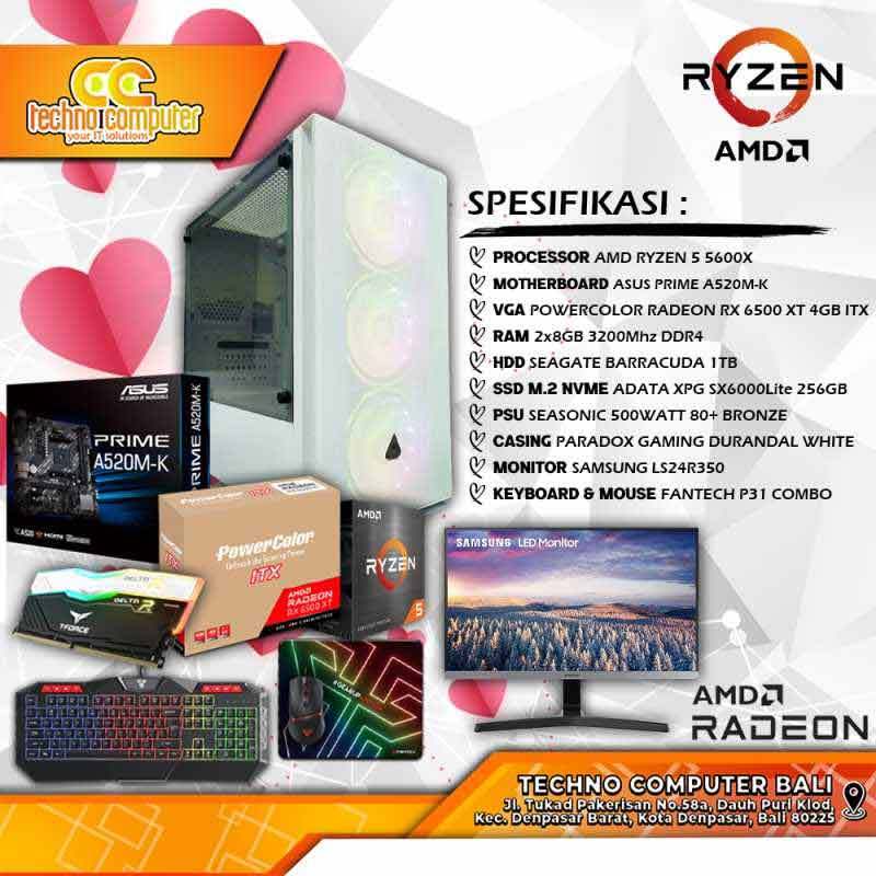 Jual PC PAKET KOMPLIT RYZEN 5 5600X RADEON RX 6500 XT, RAM 16GB, SSD ...