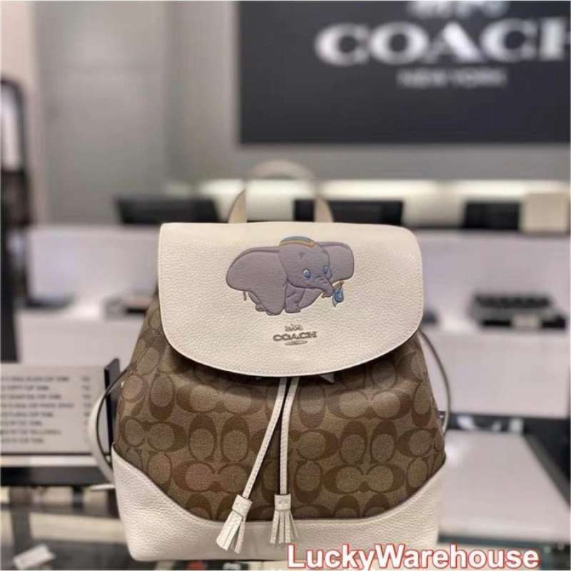 Jual Coach X Disney Elle Backpack In Signature Canvas With Dumbo - ORI ...