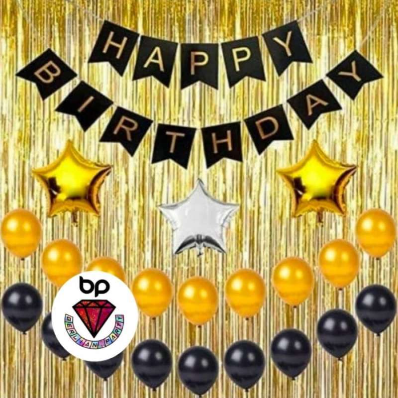 Jual Paket Dekorasi Ulang Tahun / Dekorasi Happy Birthday Tema Gold di ...