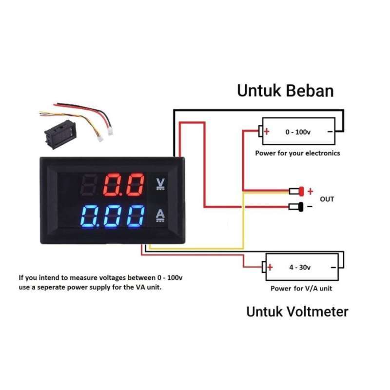 Jual Combo Voltmeter Amperemeter Digital 100v 10a Dengan Frame Bingkai 0.28 Di Seller Gudang ...