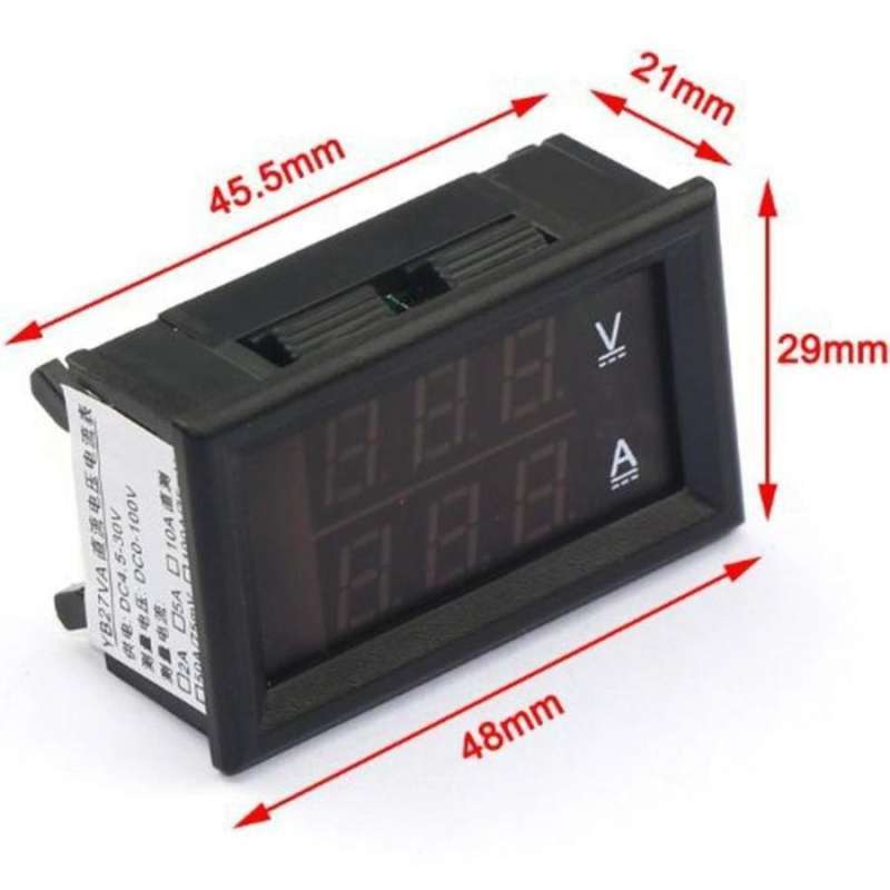 Jual Combo Voltmeter Amperemeter Digital 100v 10a Dengan Frame Bingkai ...