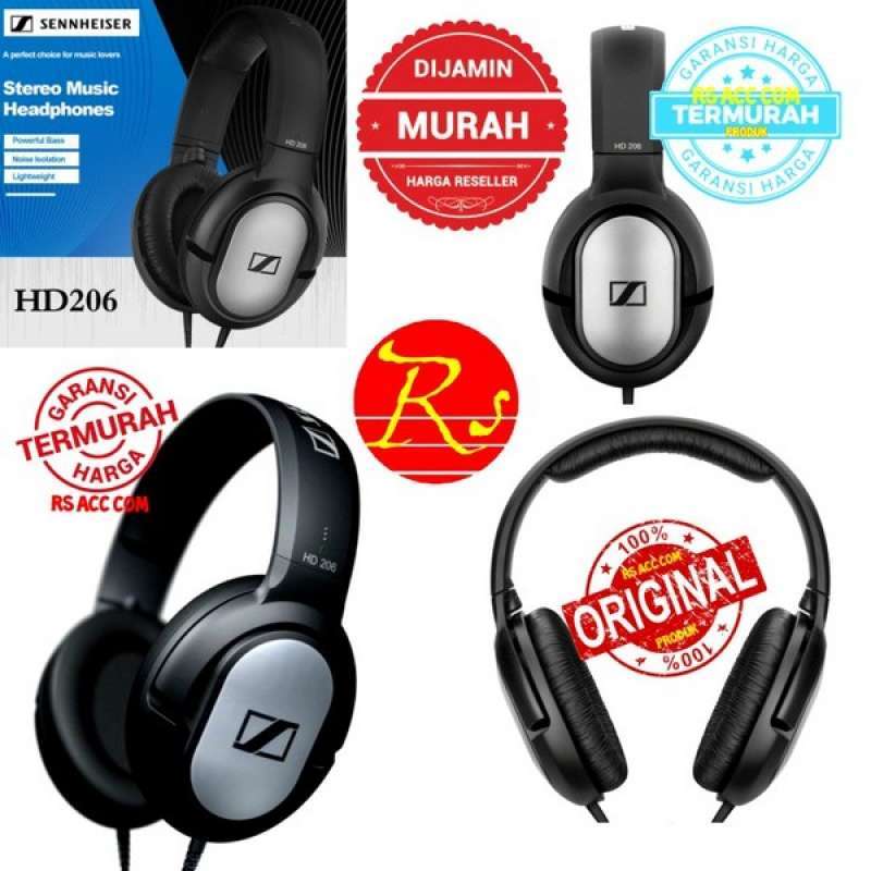 Jual Sennheiser Hd 206 Hd206 Hd-206 Original Headphone Headset Earphone ...