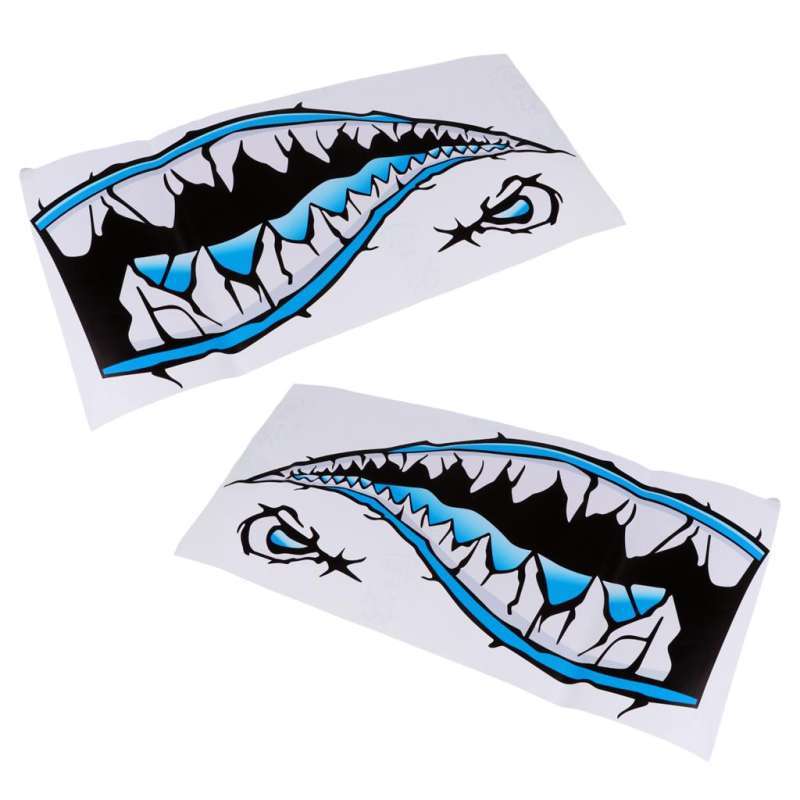 Jual 2 Pieces Large 3d Shark Teeth Mouth Sticker Kayak Fishing Boat ...