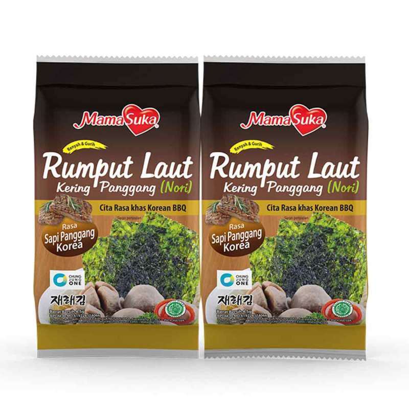 Jual MamaSuka Rumput Laut Kering Rasa Sapi Panggang BBQ Korea di Seller ...