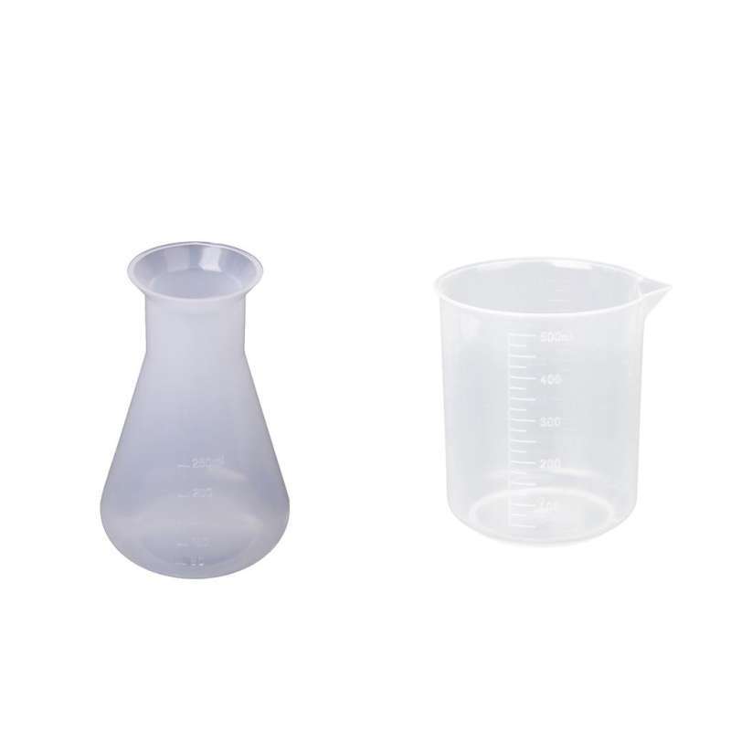 Jual 1 Pc 250ml Conical Flask Bottle + 1 Pc 500ml Graduated Beaker with ...