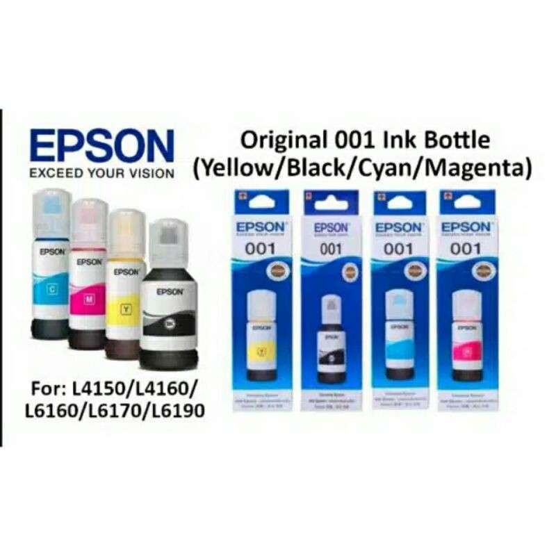 Jual Tinta Epson 001 1Set ink for Epson L4150 L4160 L6160 L6170 L6190 ...