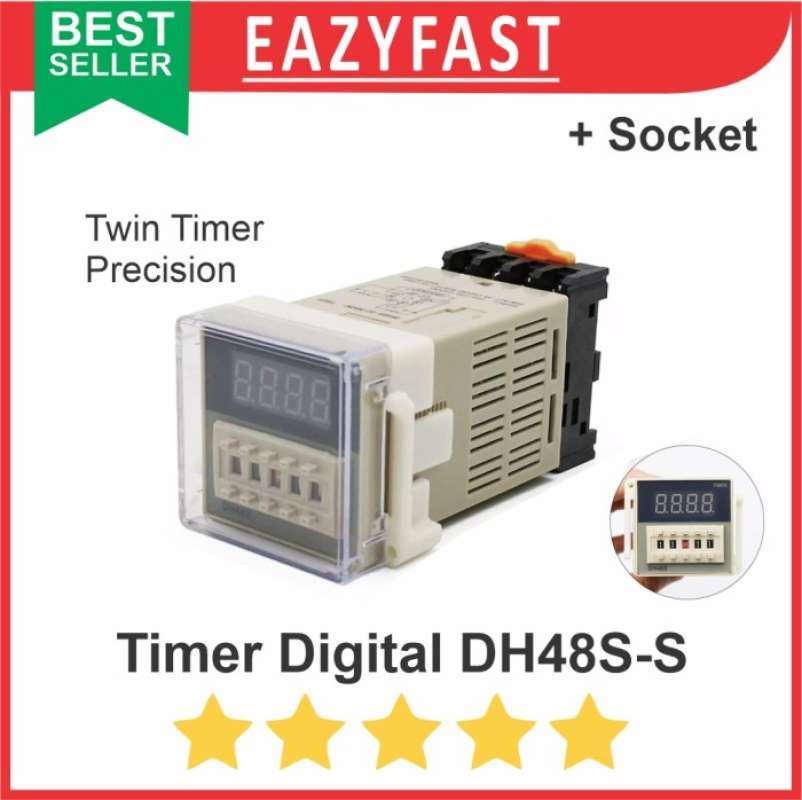 Jual Timer Digital Omron DH48S-S Twin Counter Delay Relay AC DC Din ...