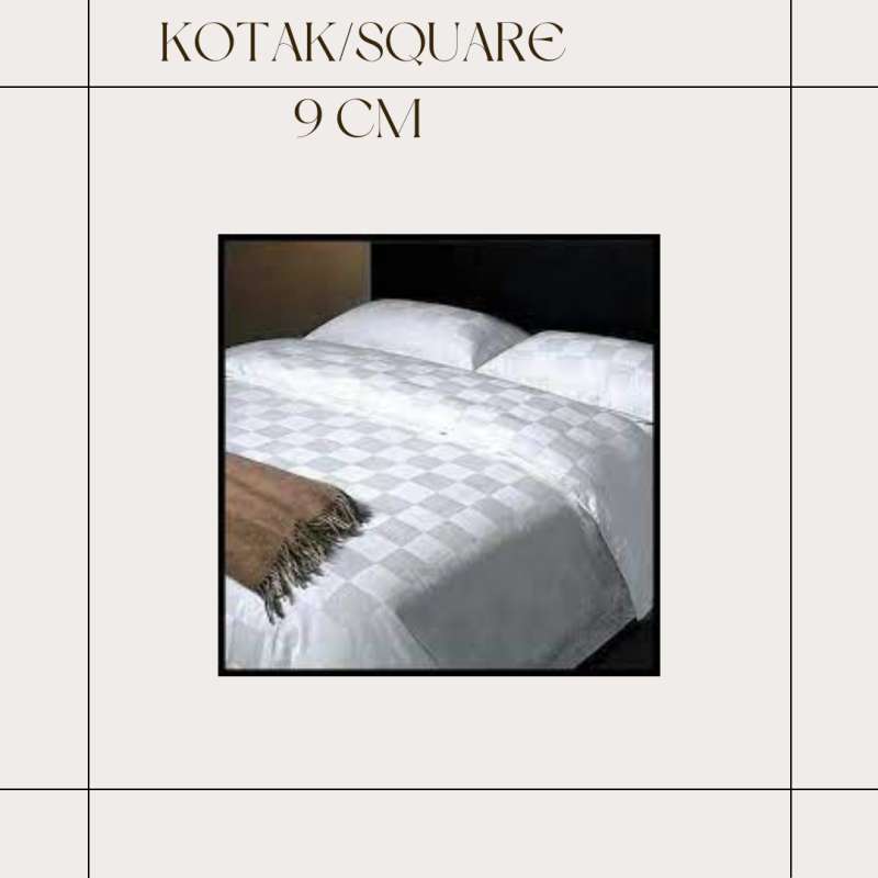 Promo Sprei Hotel Bahan Dobby Putih motif Garis Kotak Ukuran 90x200 ...
