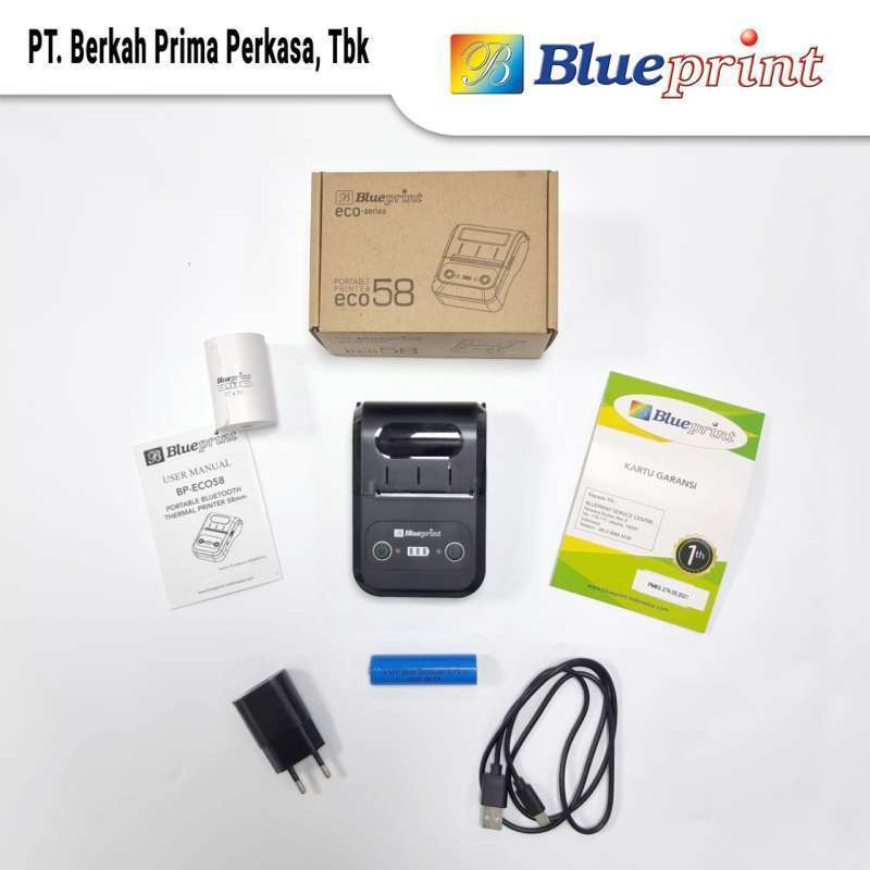 Jual BLUEPRINT Portable Printer Thermal Mini Bluetooth ECO58 Baterai ...