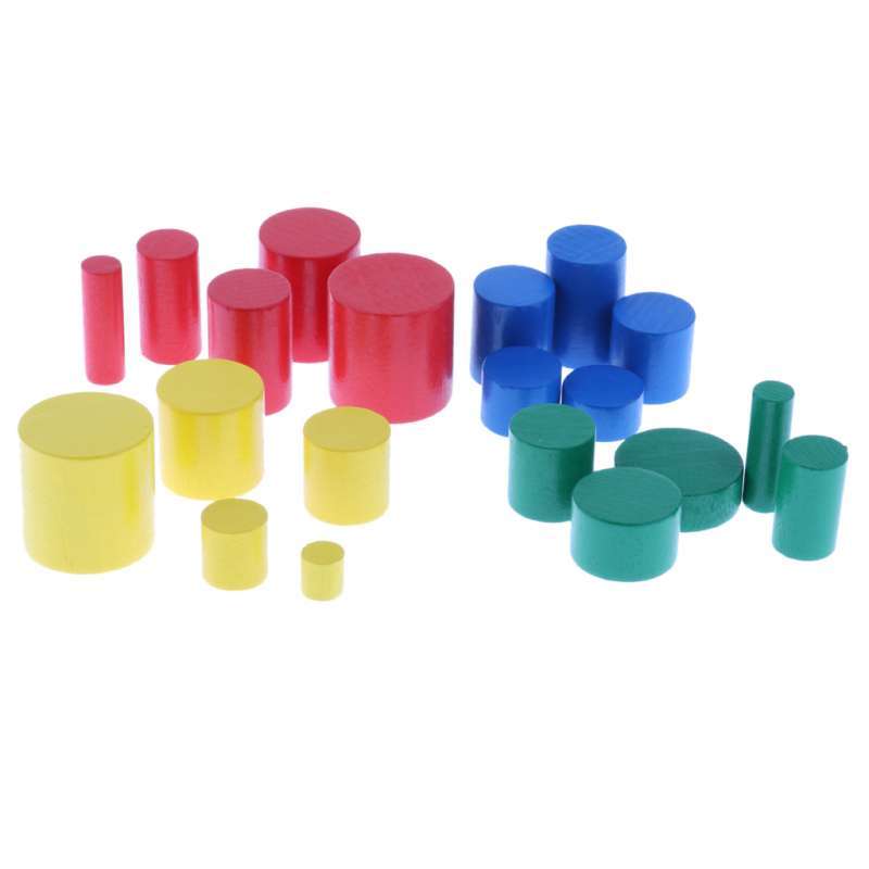 Promo Wooden Montessori Sensorial Material - Knobless Cylinders Family ...
