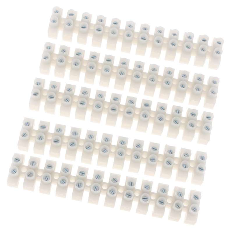 Jual Nylon Terminal Barrier Block Connector for All Wide Use(White) 24A ...