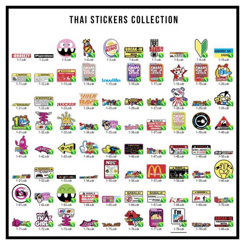 Jual Thai Stickers Collection - Coreldraw Di Seller Digital Black ...