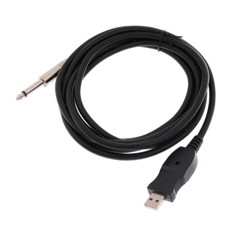Jual Guitar Bass 6.35mm to USB Link Connection Instrument Cable Adapter ...