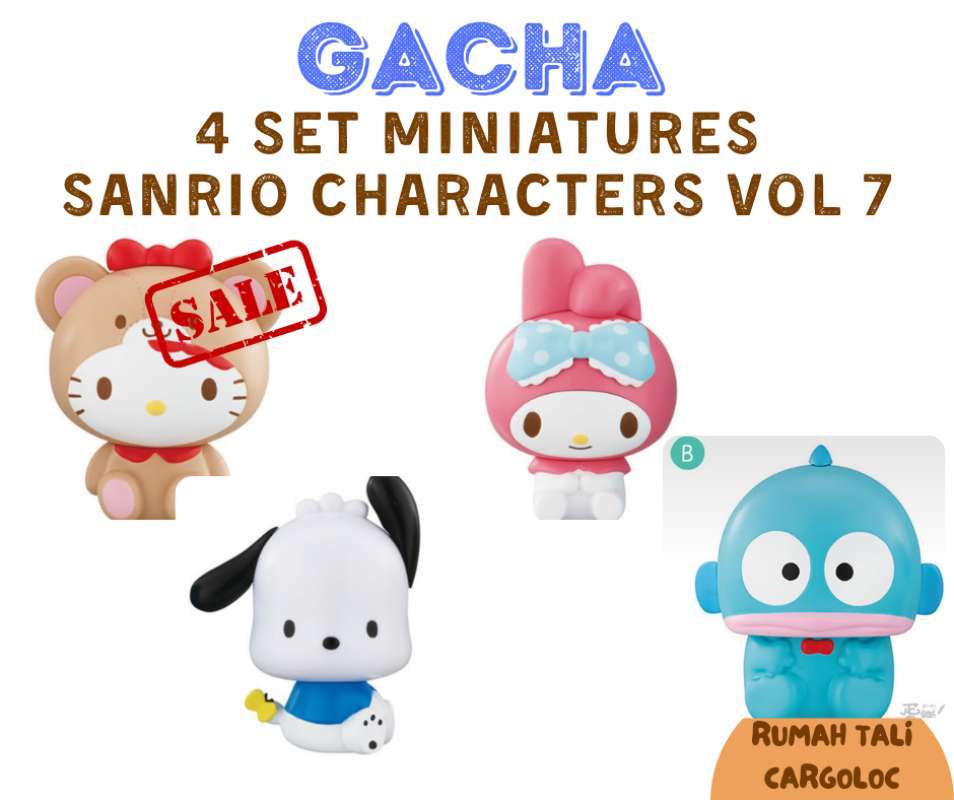 Jual Mainan Miniatur Gacha Set 4 Mini Sanrio Characters Vol 7 (japan ...
