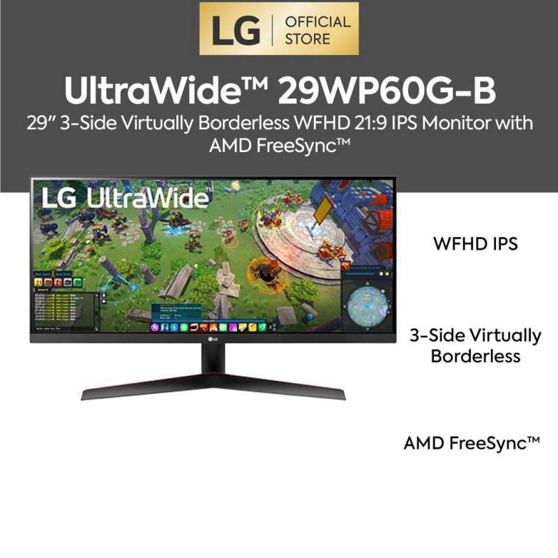 Promo LG UltraWide™ 29WP60G-B 29 WFHD IPS Monitor AMD FreeSync™ HDR10 ...