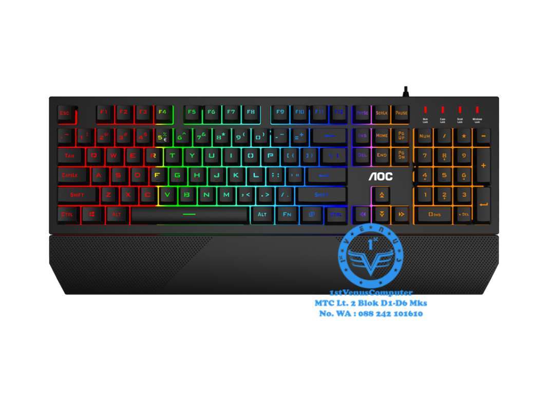 Promo KEYBOARD GAMING AOC GK200 MEMBRANE WIRED USB KB GK-200 / KBG01 ...