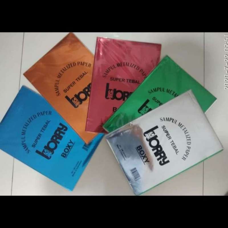 Jual 20 Lembar Maxi Boxy Campus Sampul Metalik Kilap Emas Gold Di