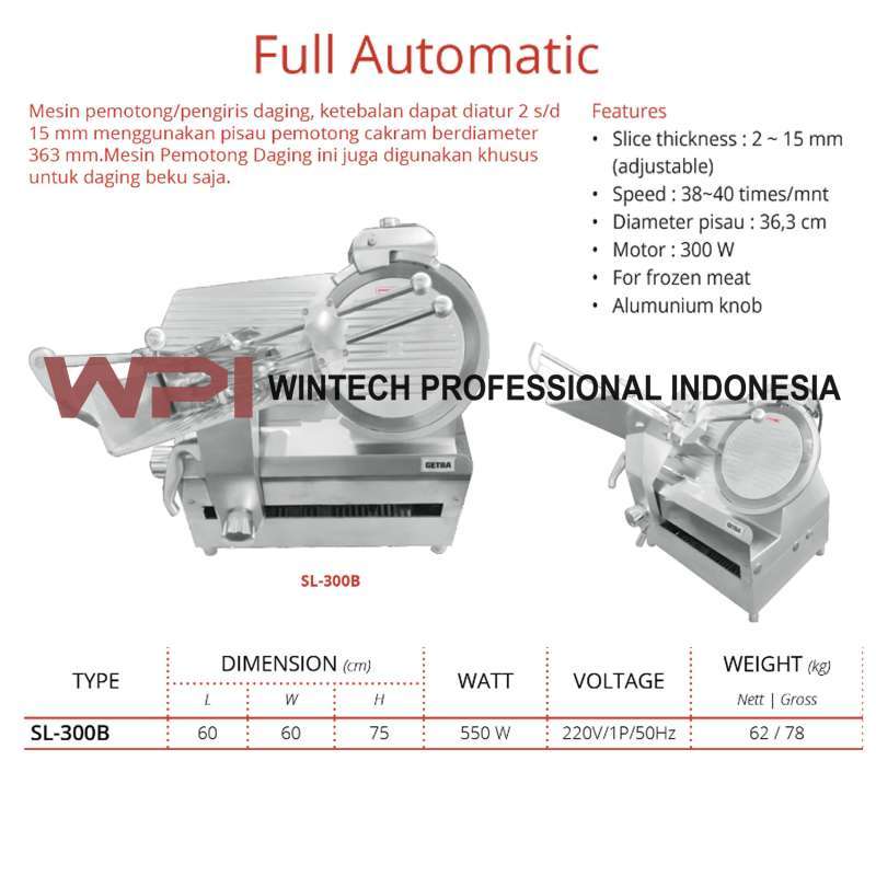 Jual Getra SL-300B SL 300B Full Automatic Meat Slicer - Mesin Pengiris ...