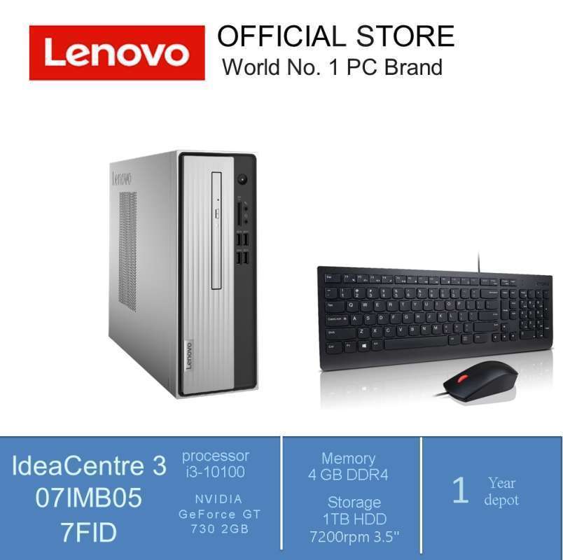 Jual LENOVO IdeaCentre 3 07IMB05 i3-10100 4GB 1TB HDD NVIDIA GeForce GT ...