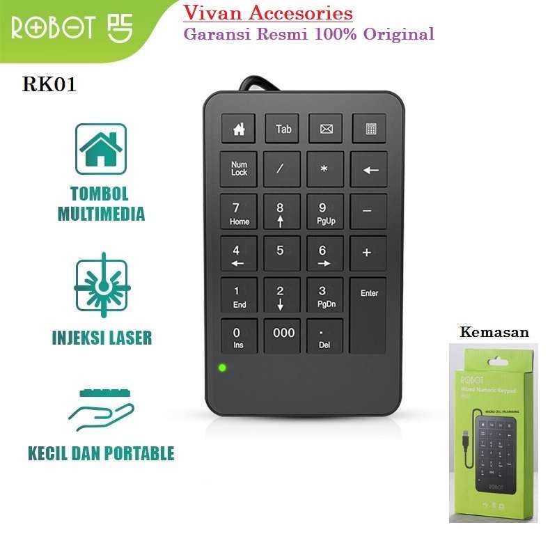 Jual ROBOT RK01 Keyboard Numpad Numeric Keypad Wired USB Numerik ...