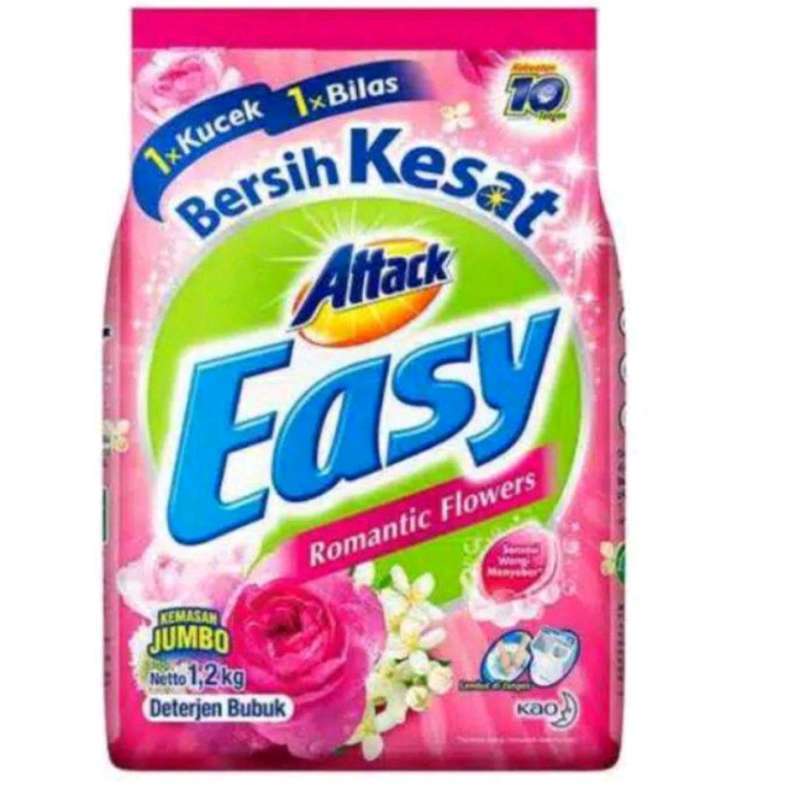 Promo ATTACK EASY ROMANTIC FLOWERS 1,2Kg (Deterjen Bubuk 1200) - JUMBO ...