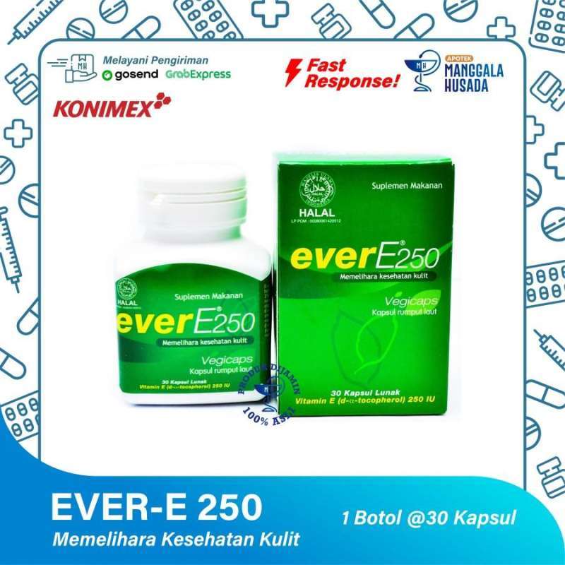 Jual EVER E250 1 BOTOL @ 30 KAPSUL SUPLEMEN VITAMIN E di Seller APOTEK ...