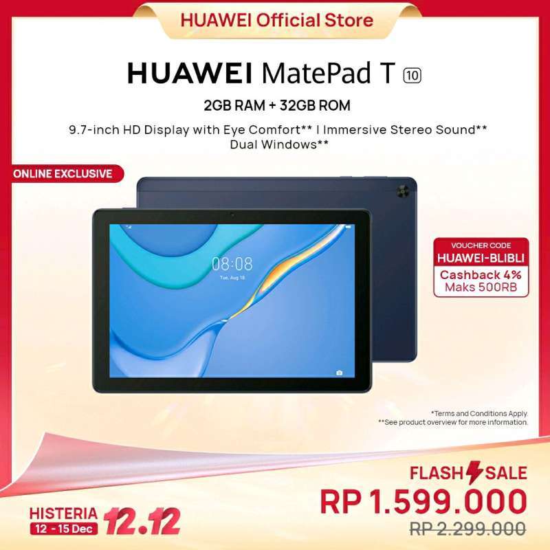 Jual Huawei Matepad T10 Tablet [2+32gb] | Tampilan Hd 9,7 Inci | Kirin ...