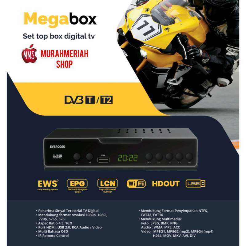 Jual EVERCOSS SET TOP BOX / STB MEGABOX Original Resmi - STB FREE HDMI ...