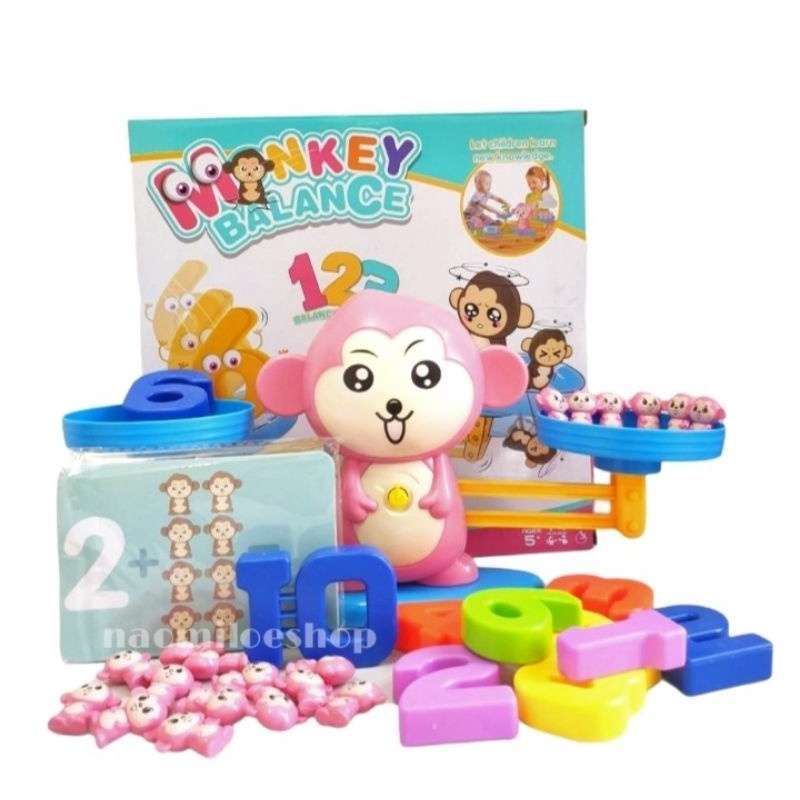 Jual Mainan edukasi matematika timbangan anak Mainan Monkey Balance ...