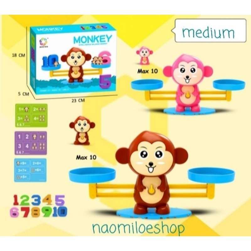 Jual Mainan edukasi matematika timbangan anak Mainan Monkey Balance ...