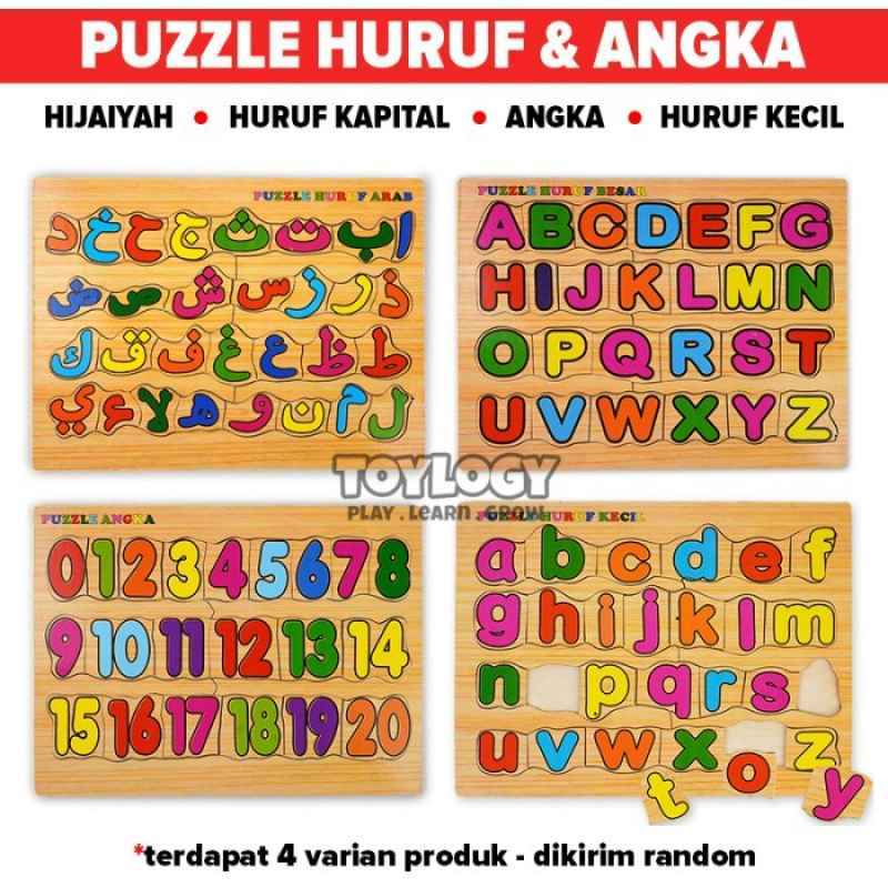 Jual Toylogy Mainan Kayu Edukasi Anak Puzzle Angka 1-20 Huruf Besar ...