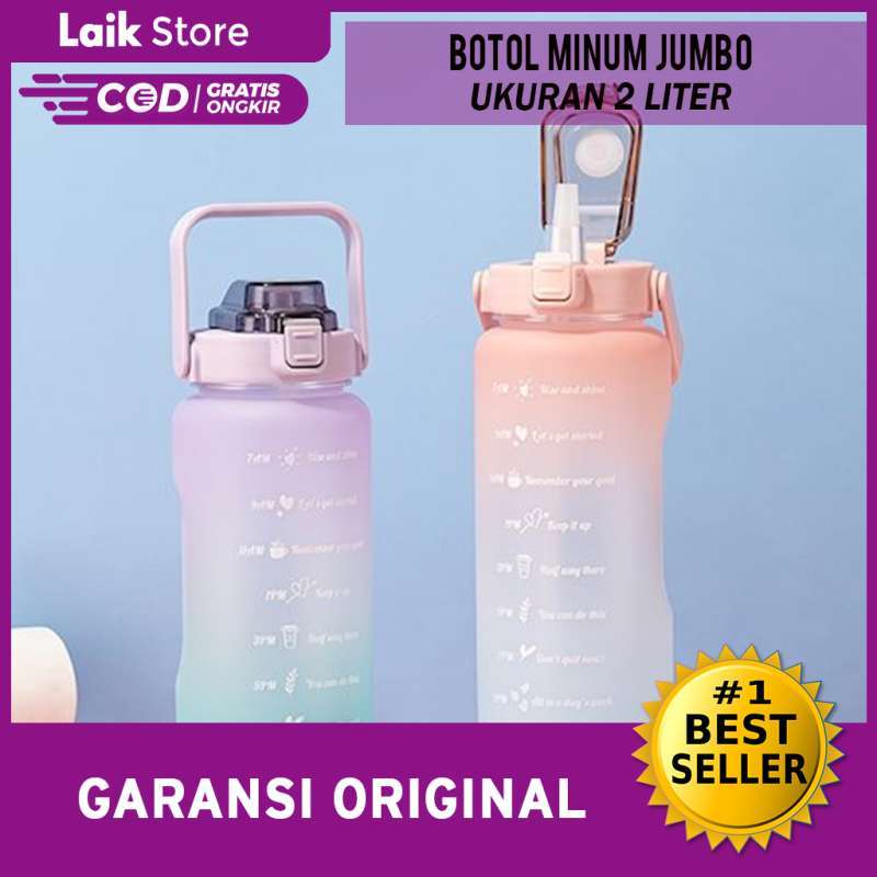 Jual Botol Minum Viral 2 Liter Botol Minum Jumbo Motivasi Penanda Waktu di Seller Laik Store ...