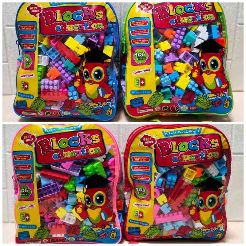 Promo Mainan Lego Block Isi 408 Model Tas Ransel Balok Susun Edukatif ...