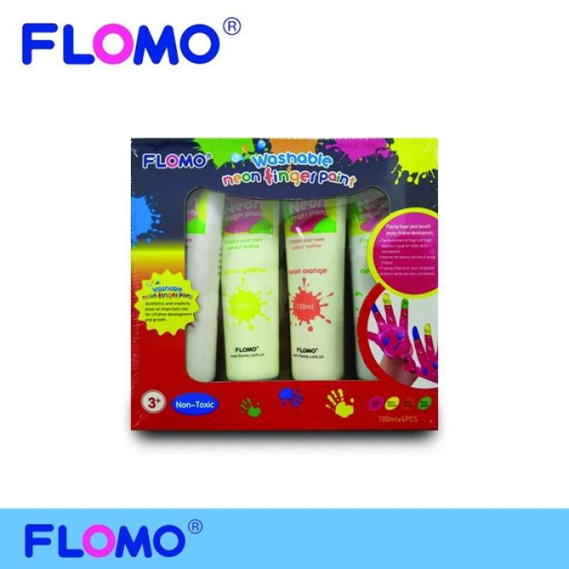 Jual Mainan Edukasi Anak Flomo Neon Washable Finger Paint Mewarnai ...