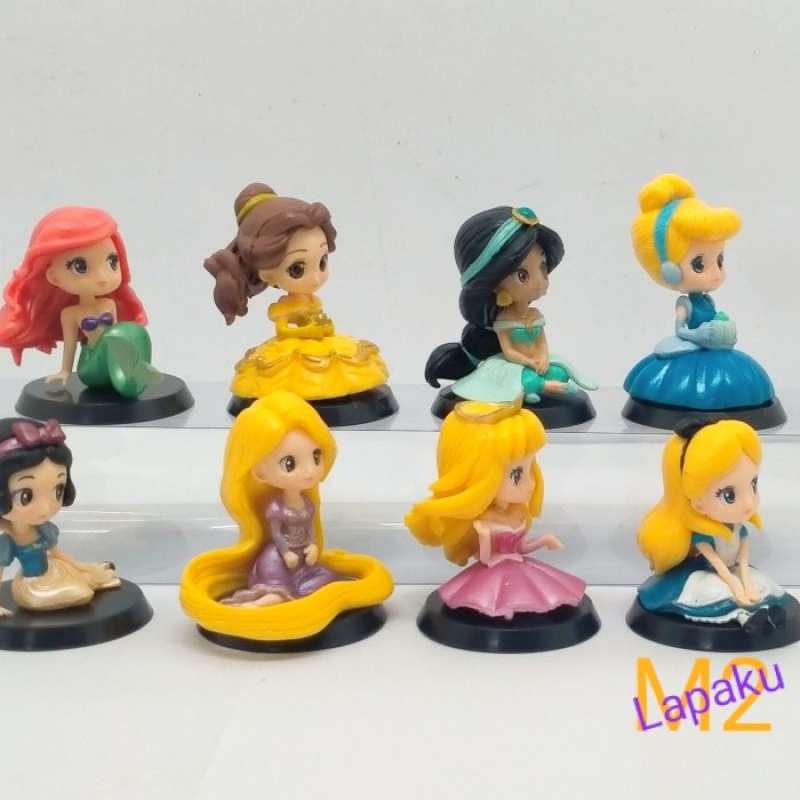 Jual ACTION FIGURE DISNEY PRINCESS CHIBI DUDUK SET OF 8PCS di Seller ...