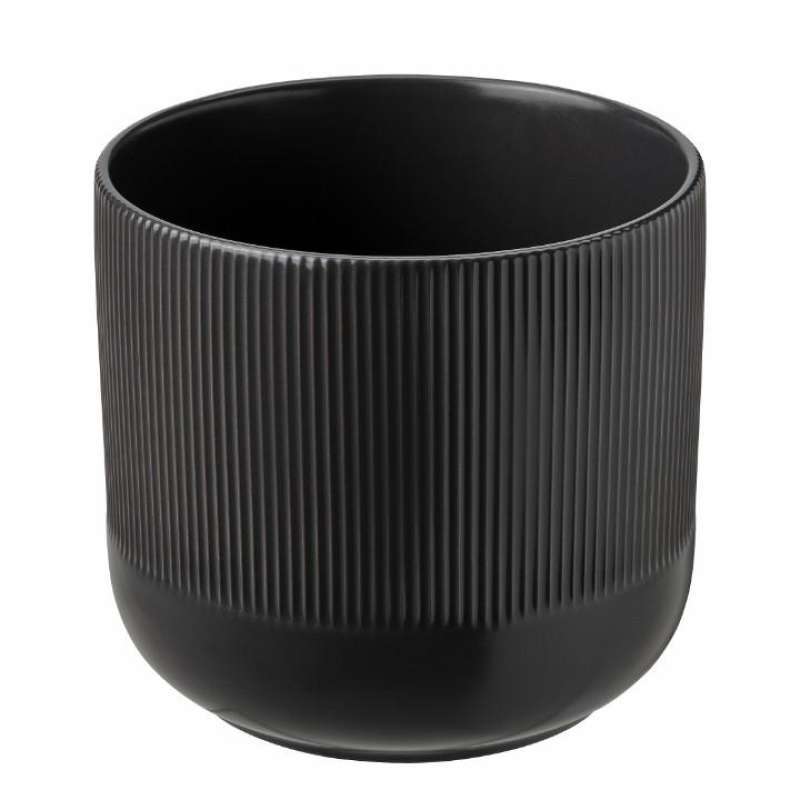 Jual Vas Bunga/Pot Tanaman Keramik GRD Cantik Ukuran 15cm_Hitam di ...