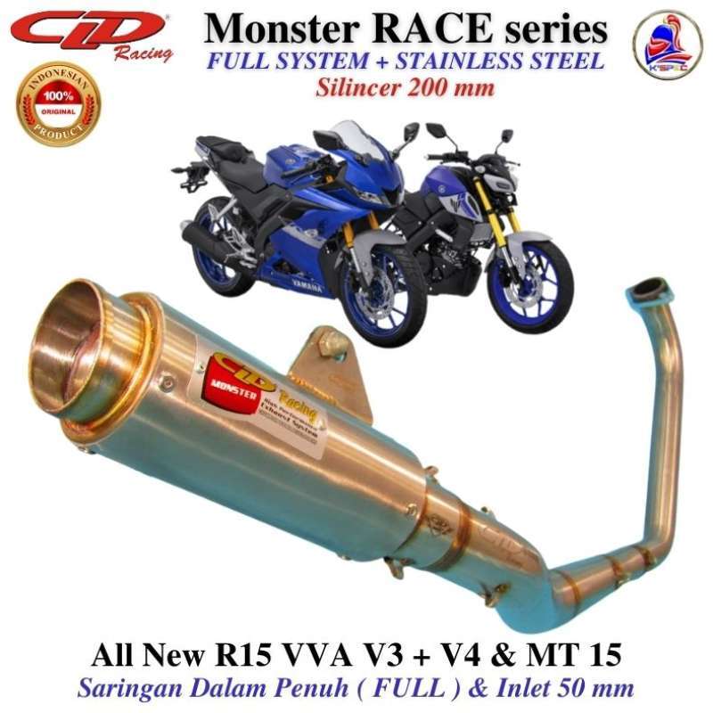 Jual Knalpot Cld Racing Type Monster Race 200 Mm All New R15 V3 + V4 ...