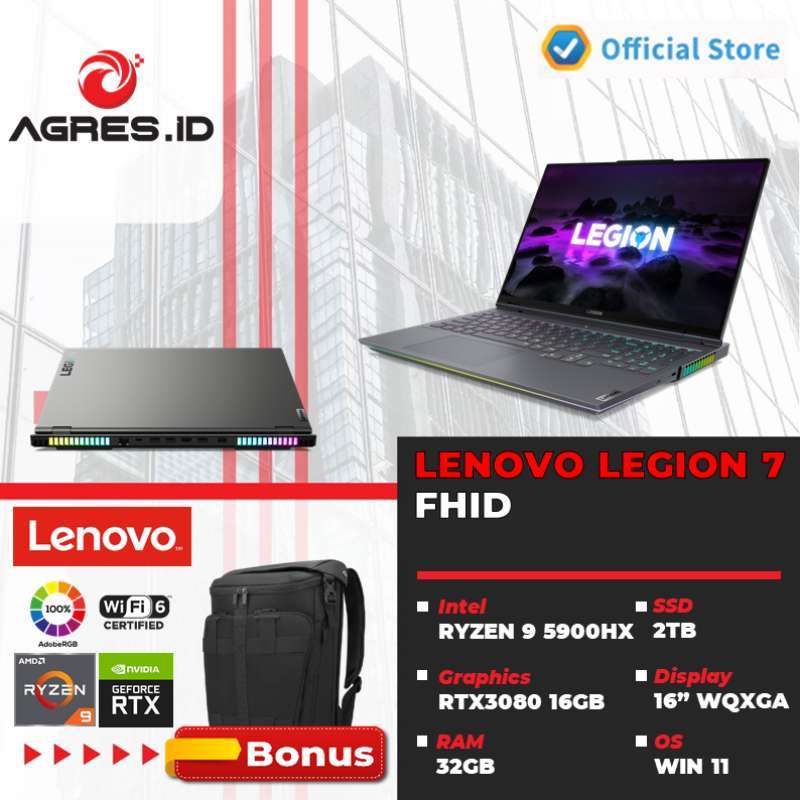 Jual Lenovo Legion 7 Fhid - Ryzen 9 5900hx 32gb 2tbssd Rtx3080 16gb ...