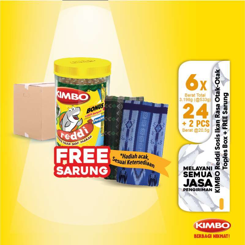 Jual KIMBO Reddi Sosis Ikan Rasa Otak-otak Toples Box FREE Sarung Kece ...
