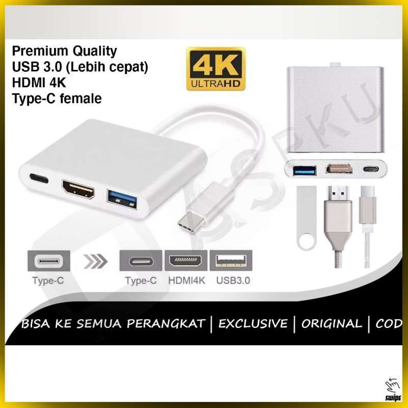 Jual Converter Type C To HDMI USB Type C Kabel Cable Adapter Menghubungkan Di Seller
